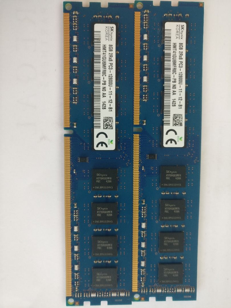 8GB 2Rx8 PC3 12800U RAM (2 pieces), Computers & Tech, Parts ...