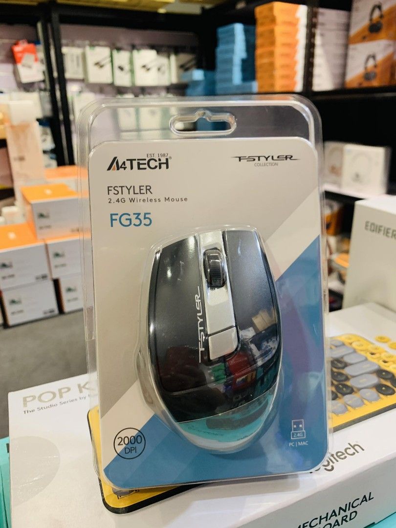 ⚡A4Tech Fstyler FG35 2.4G Wireless Mouse Grey, Computers & Tech, Parts ...