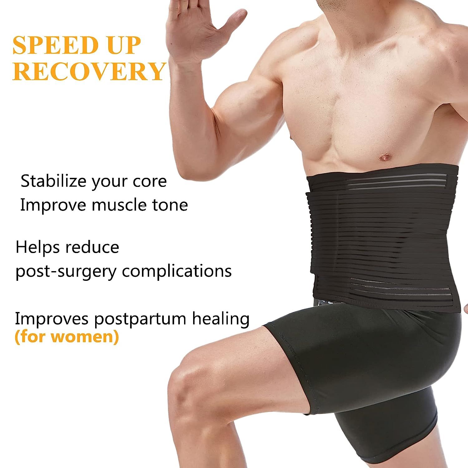 Abdominal Binder for Post Surgery & Postpartum Recovery, Abdomen Hernia ...