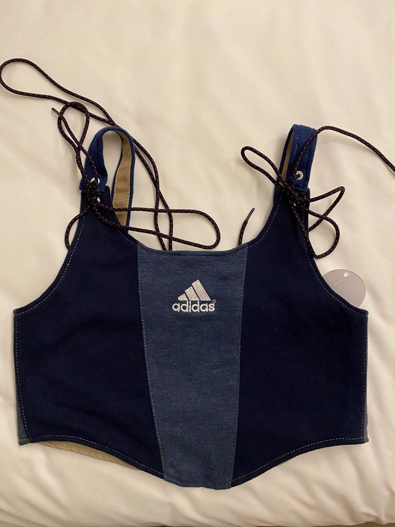 adidas reworked corset top, Women's Fashion, Tops, Sleeveless on Carousell