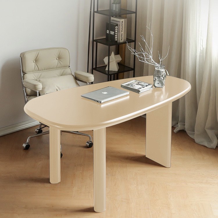 Aesthetic Cream Study Office Dining Table, Furniture & Home Living ...