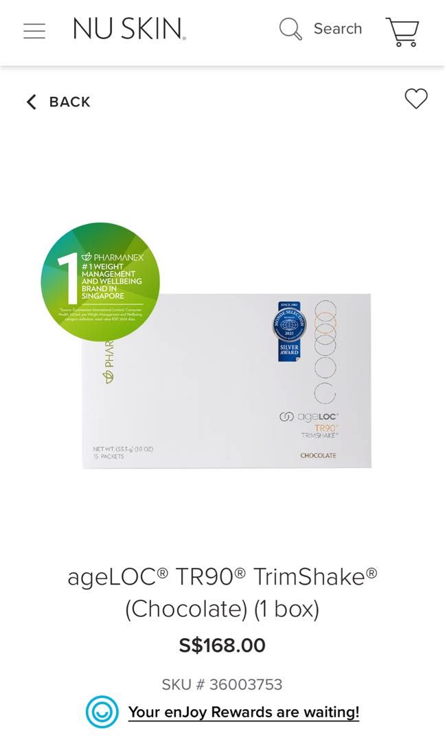 ageLOC TR90 Trimshake in Chocolate, Health & Nutrition, Health ...