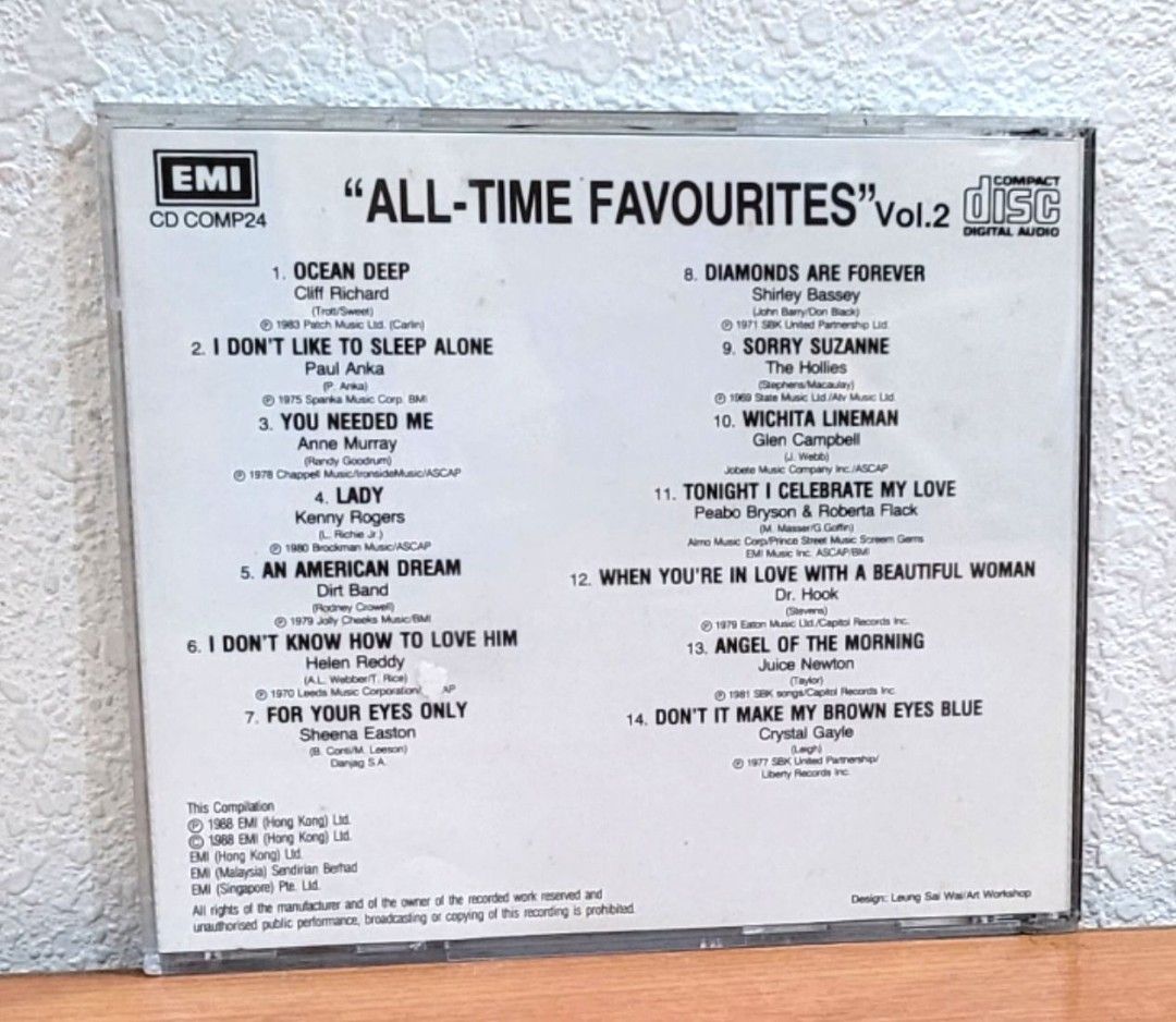 ALL TIME FAVOURITE VOLUME 1 & 2 (EMI), Hobbies & Toys, Music & Media ...