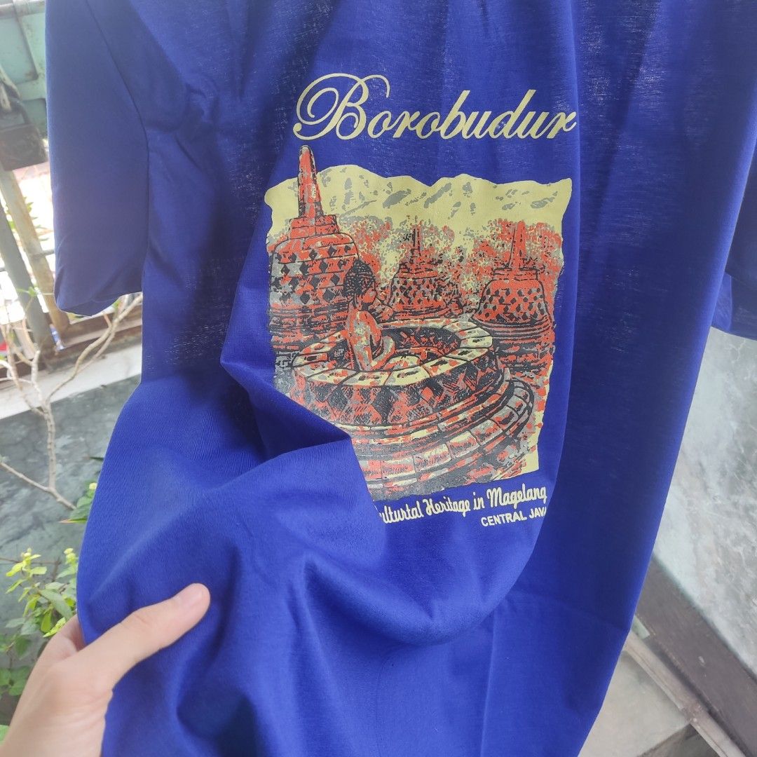 Atasan Baju Kaos Borobudur Jogjakarta - Warna Biru Navy Ukuran XL ...