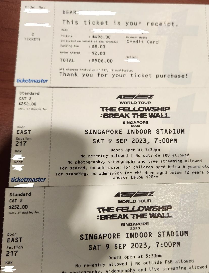 Ateez singapore Concert Cat 2, Tickets & Vouchers, Event Tickets on Carousell