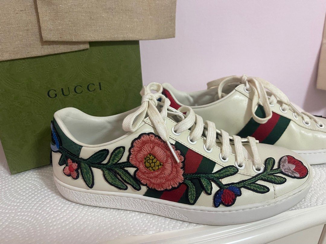 Authentic Gucci Ace Floral Sneakers, Luxury, Sneakers & Footwear on ...