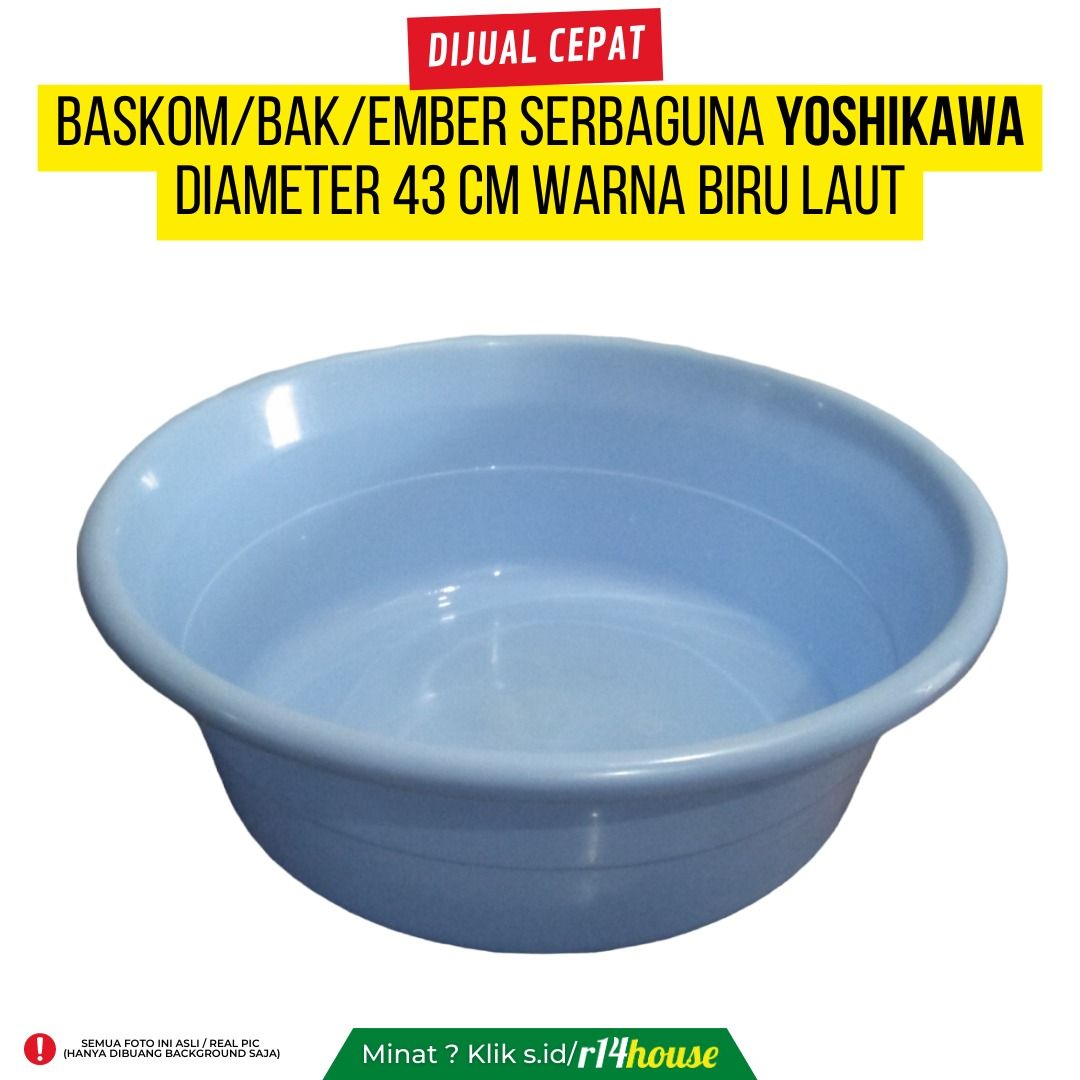 BASKOM / BAK / EMBER SERBAGUNA YOSHIKAWA DIAMETER 43 CM WARNA BIRU LAUT ...