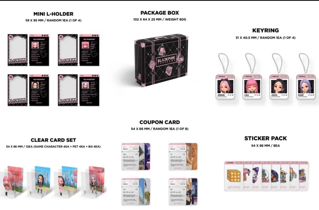 BLACKPINK THE GAME COUPON CARD + YG JISOO JENNIE ROSE LISA POB ...
