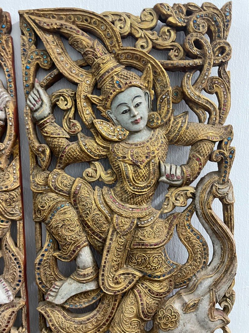 Burmese Angel carving, Furniture & Home Living, Home Decor, Frames ...