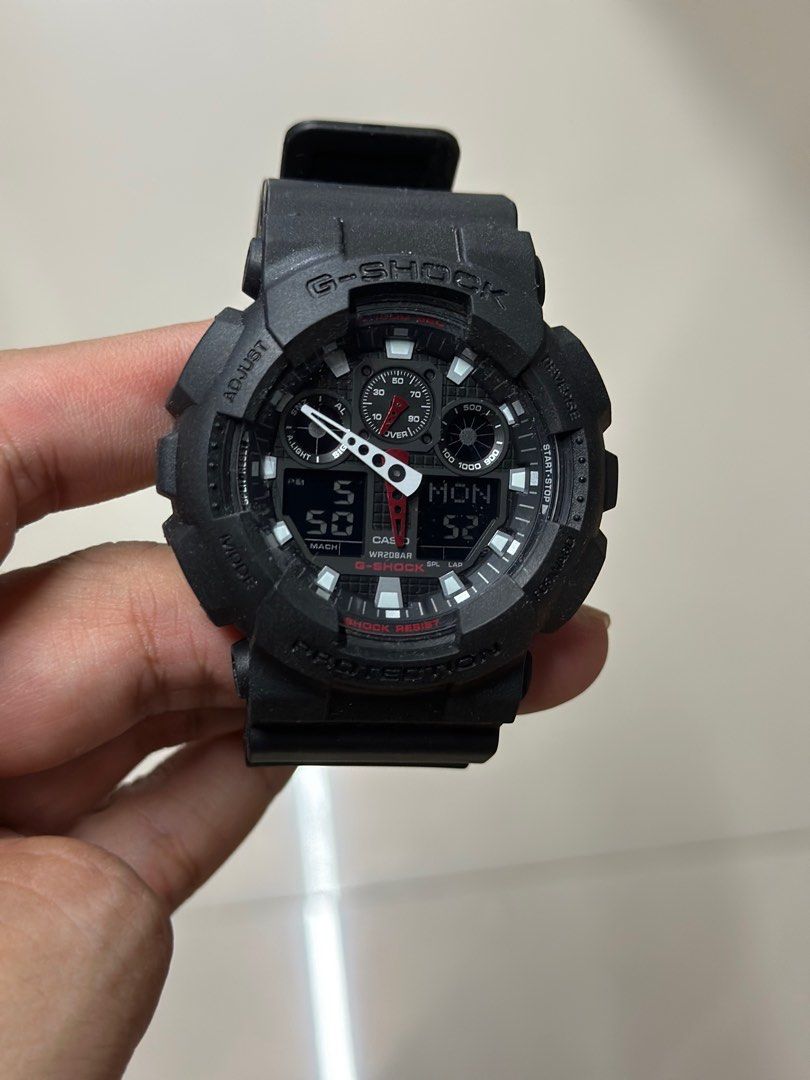 Casio G-Shock GA100B Coke Black Case on Carousell