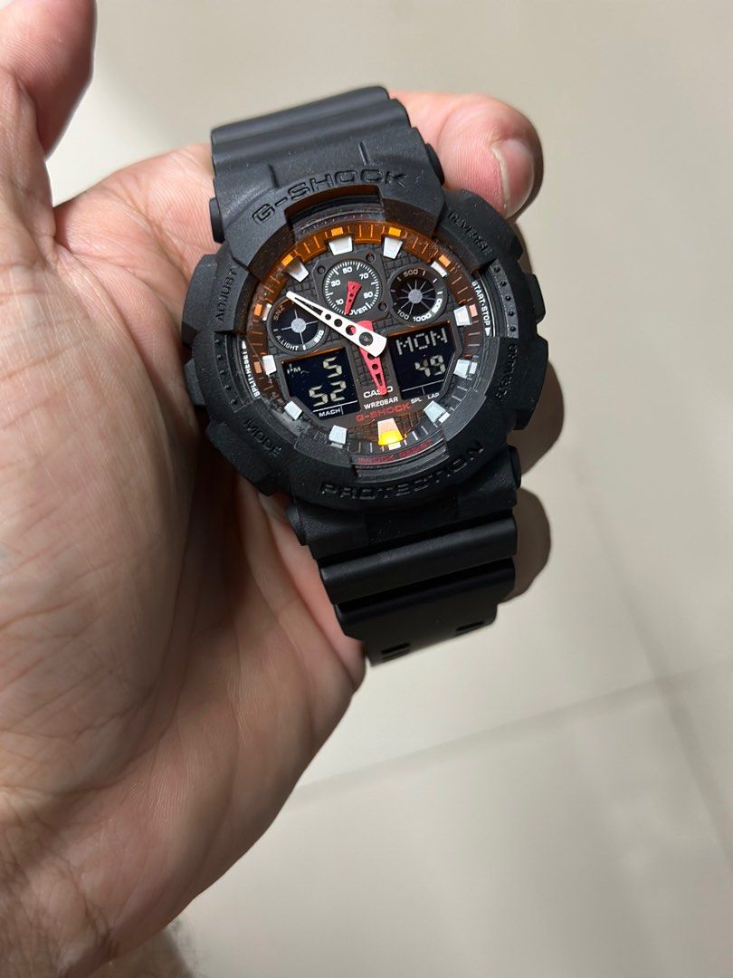 Casio G-Shock GA100B Coke Black Case on Carousell