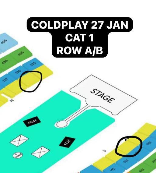 CAT 1 - 27 July 2024 COLDPLAY Music Of The Sphere World Tour, Tickets ...