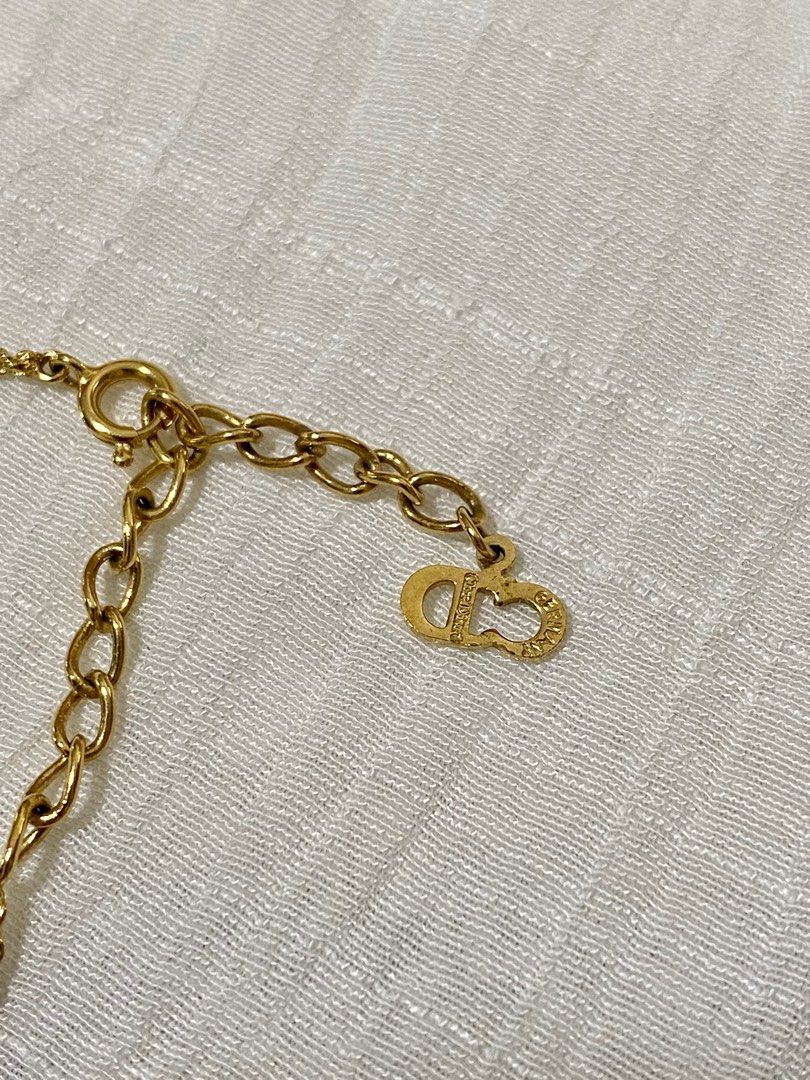 Christian Dior vintage necklace CD motif in gold colour, Women's ...
