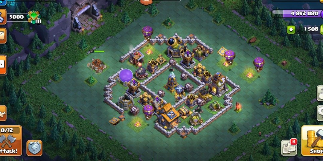 Clash of clan max th15 global rank 20 with legend heroes n scenary ...