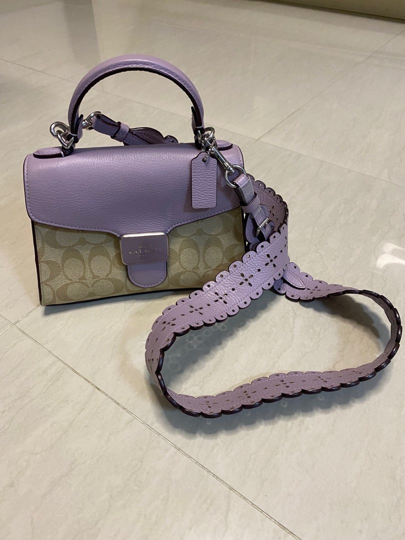 Coach Pepper Satchel in Signature Canvas Crossbody Bag, 女裝, 手袋及銀包, 多用途袋 ...