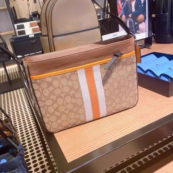Coach Thompson Crossbody In Signature Jacquard With Varsity Stripe ...