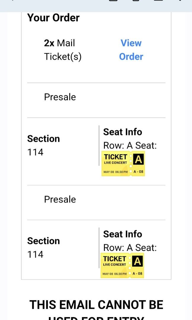 Coldplay 23/1 FIRST row CAT 1 x 2 seated seating tickets, Tickets ...