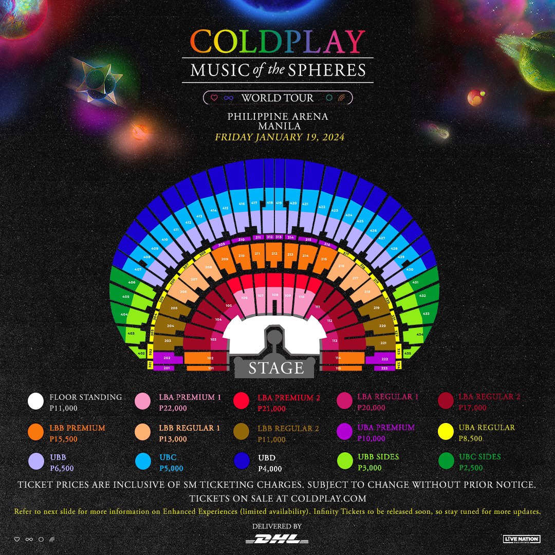 COLDPLAY MANILA 2 FLOOR STANDING TICKETS DAY 1, Tickets & Vouchers ...
