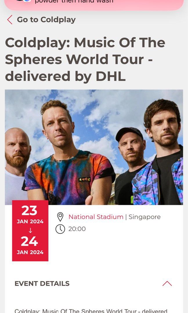 Coldplay: Music of The Spheres World Tour Tickets x3, Tickets ...