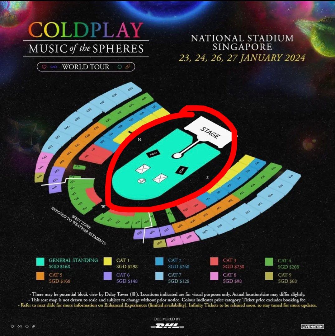 Coldplay Standing Tickets, Tickets & Vouchers, Event Tickets on Carousell