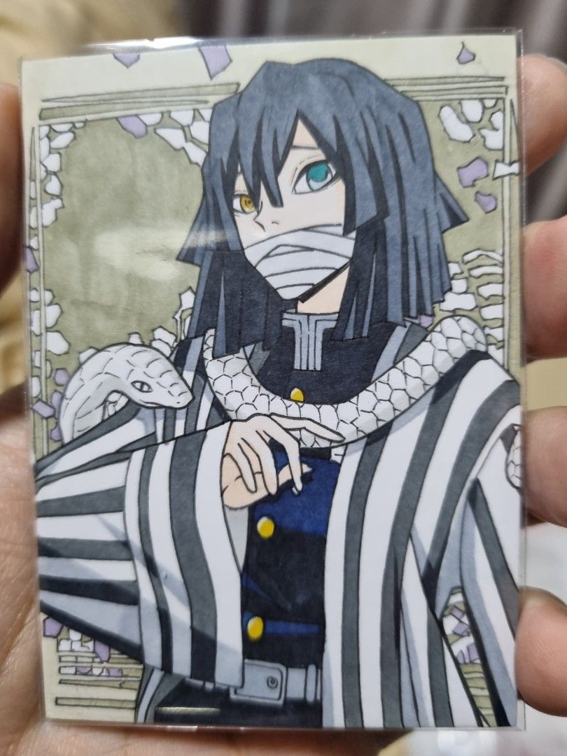 Demon Slayer Kimetsu No Yaiba Obanai Iguro Hand-drawn Card, Hobbies ...