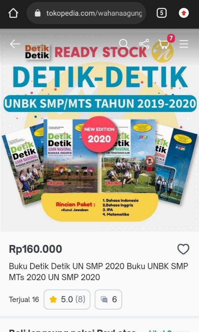 DETIK - DETIK UN SMP 2019 / 2020 + KUNCI JAWABAN, Buku & Alat Tulis, Buku Pelajaran di Carousell