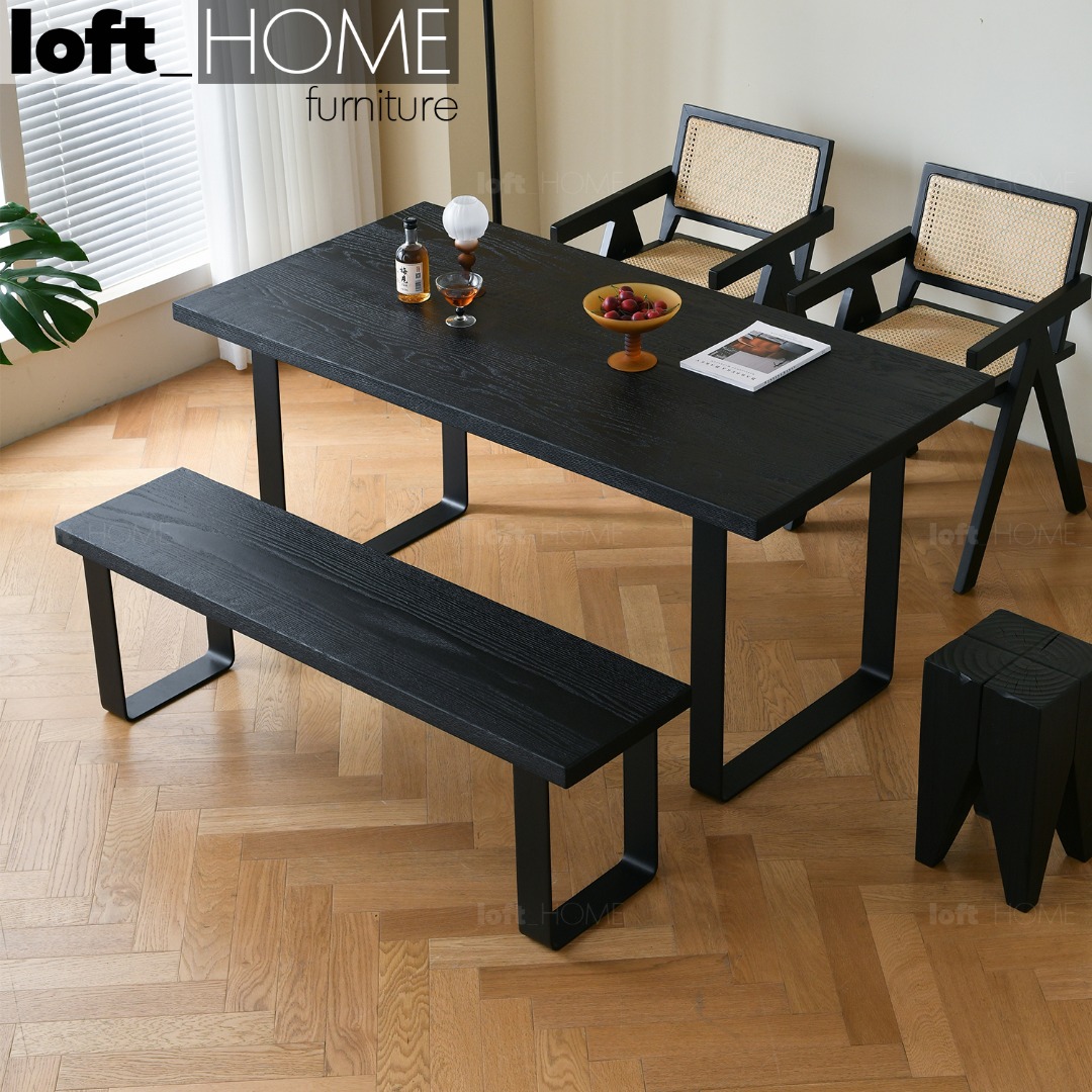 Dining Bench U SHAPE OAK BLACK, Furniture & Home Living, Furniture ...
