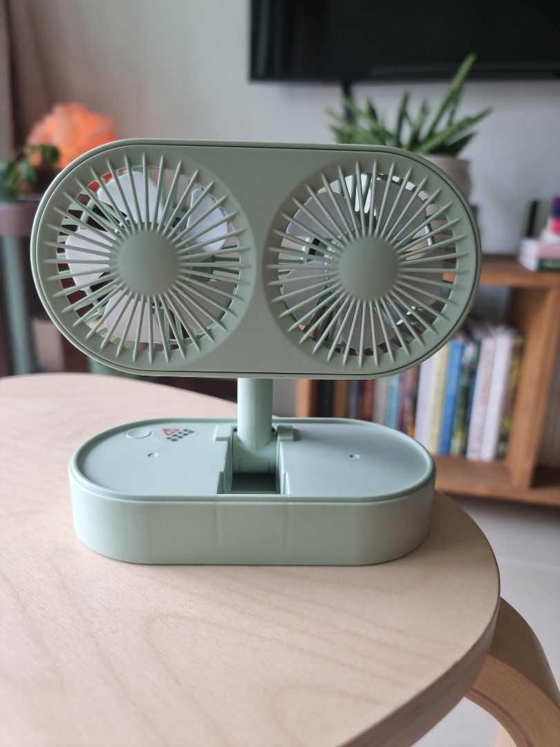 Double Motor Folding Table Top Fan, Furniture & Home Living, Lighting ...