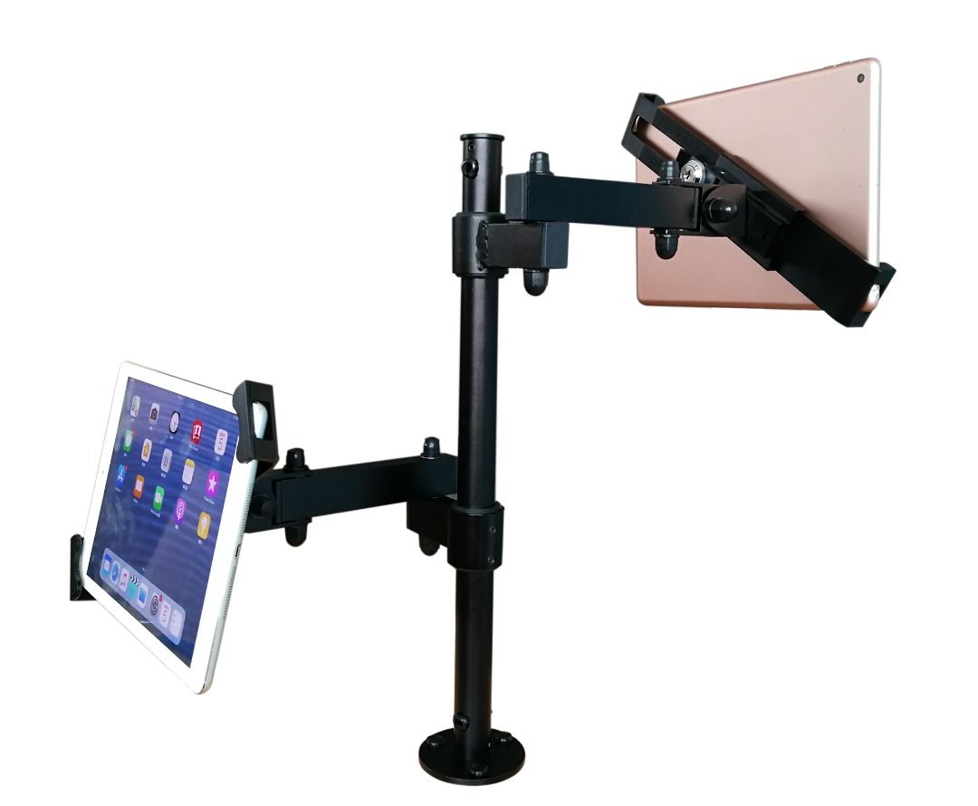 DUAL tablet stand with lock and key anti theft screw in table ...