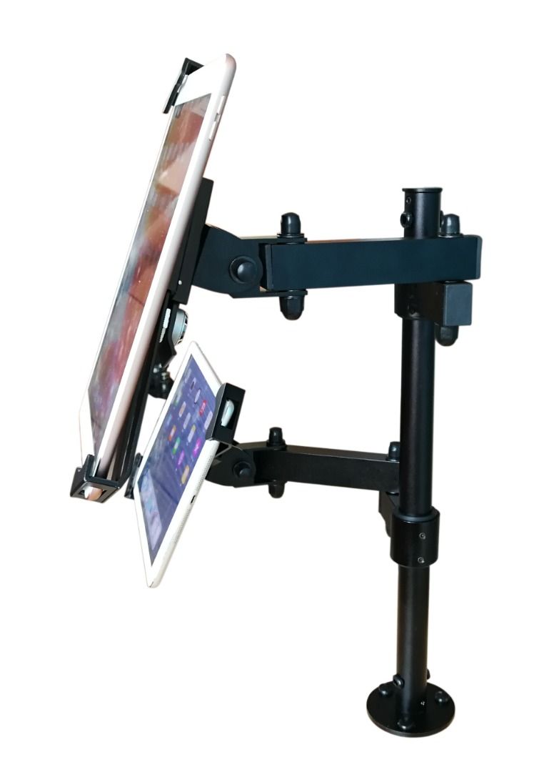 DUAL tablet stand with lock and key anti theft screw in table ...