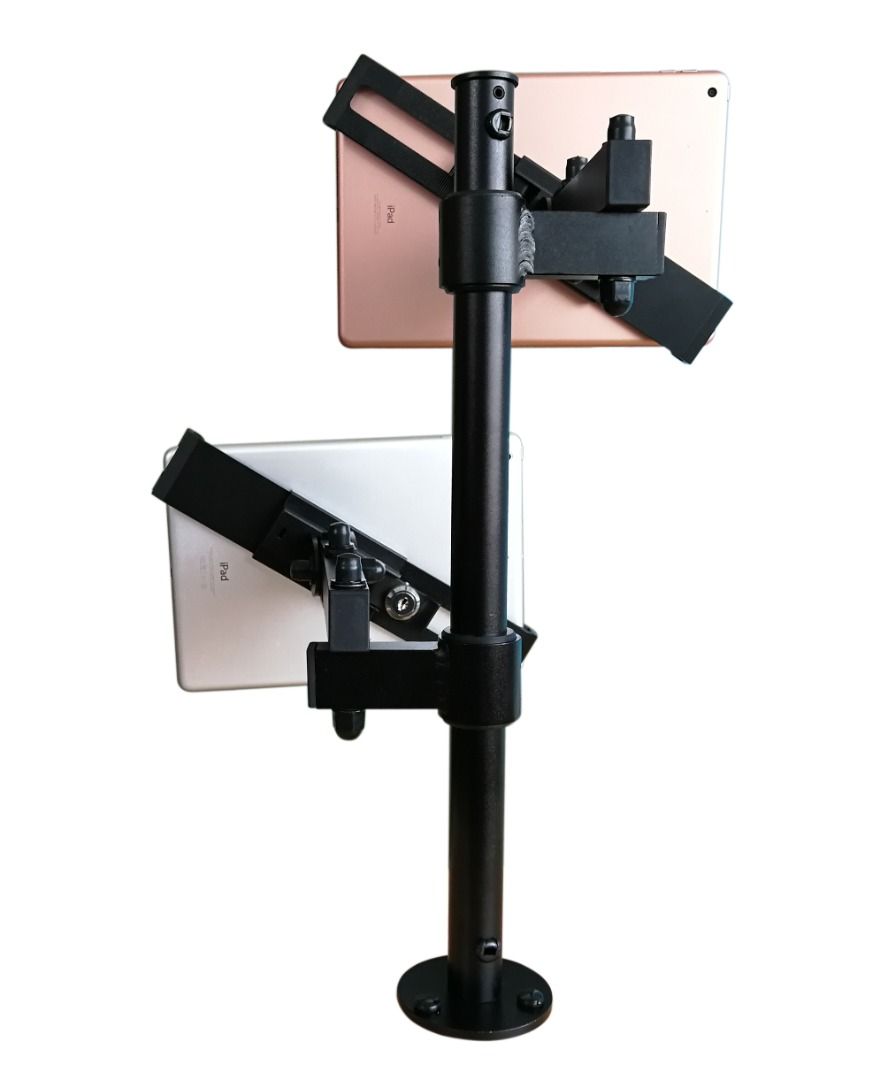 DUAL tablet stand with lock and key anti theft screw in table ...