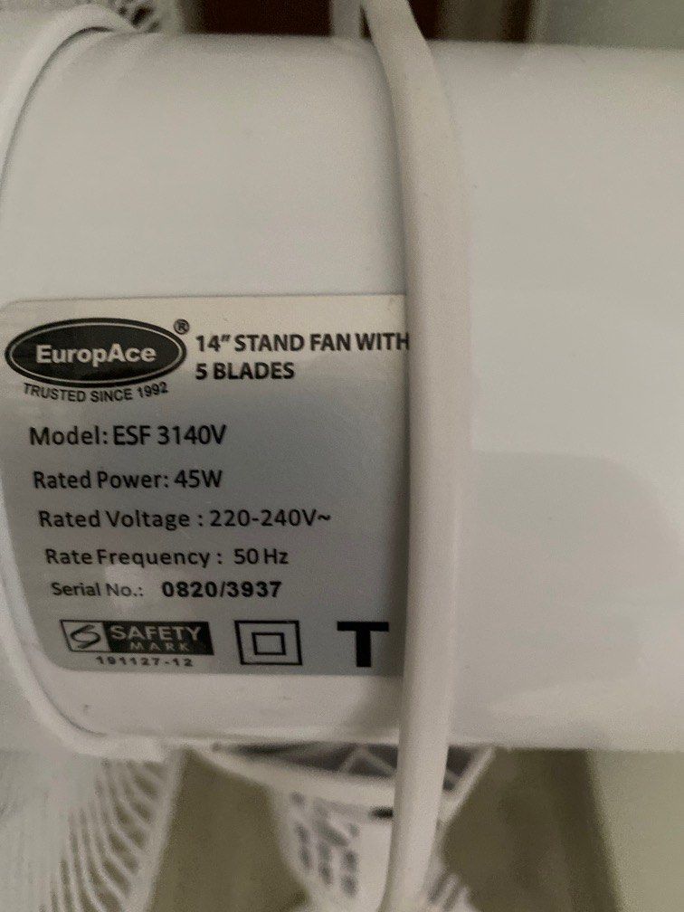 Europace standing fan esf 3140v, Furniture & Home Living, Lighting ...