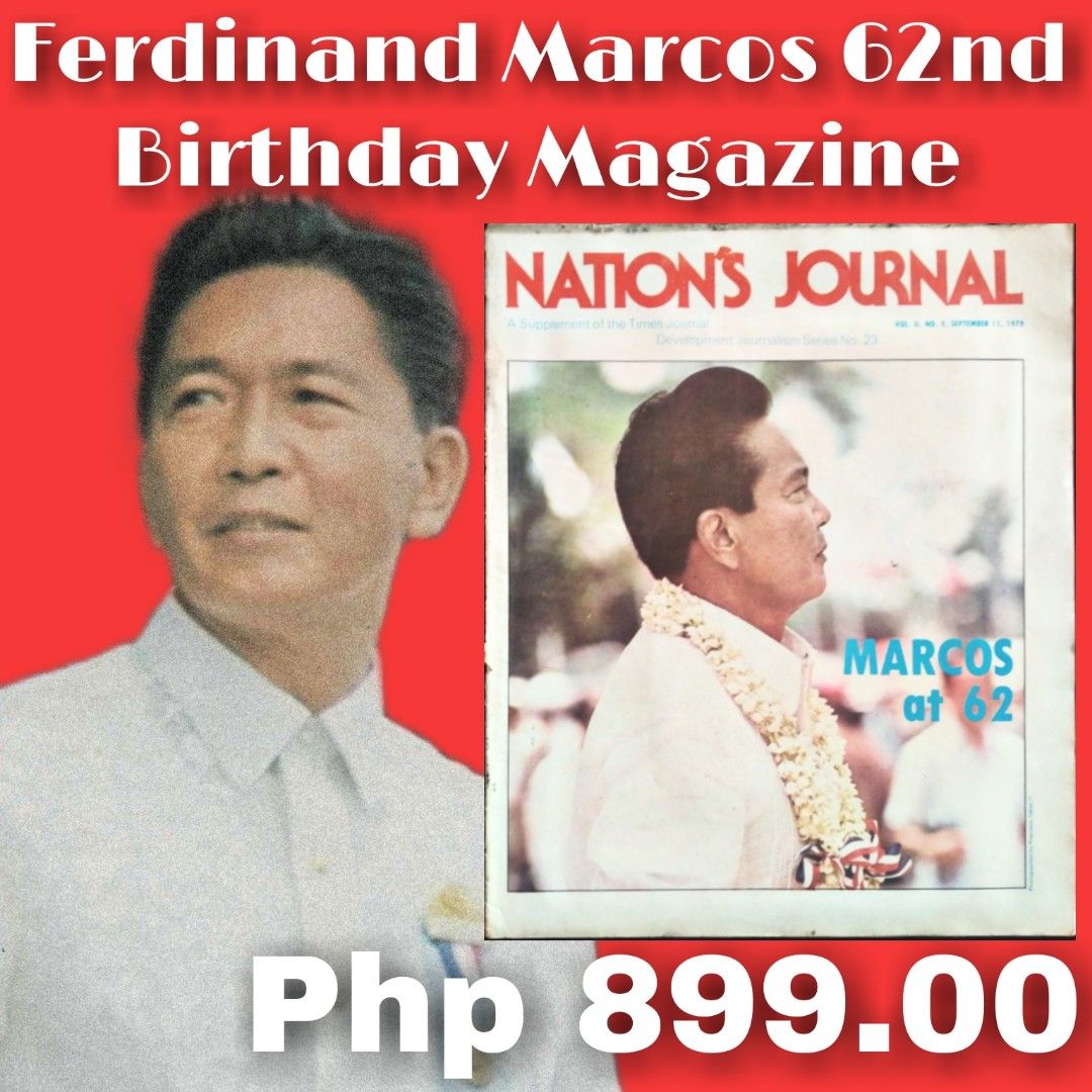 (EXTREMELY RARE) 1979 Ferdinand Marcos 62nd Birthday Magazine, Hobbies ...