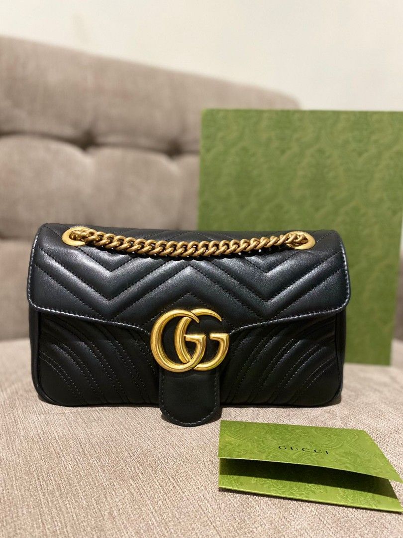 Fast Sale Preloved Gucci Marmont Small Thn 2022 26 cm Full set •Nett ...