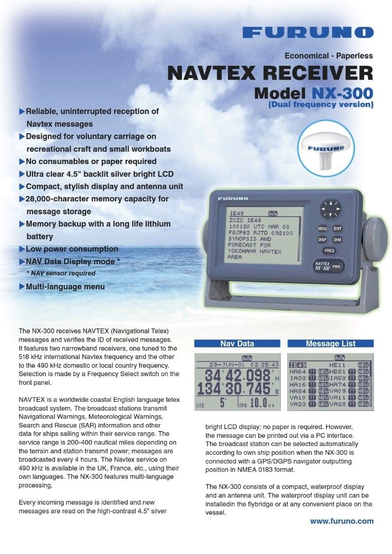 FURUNO NX-300 NAVTEX RECEIVER, Sports Equipment, Fishing on Carousell