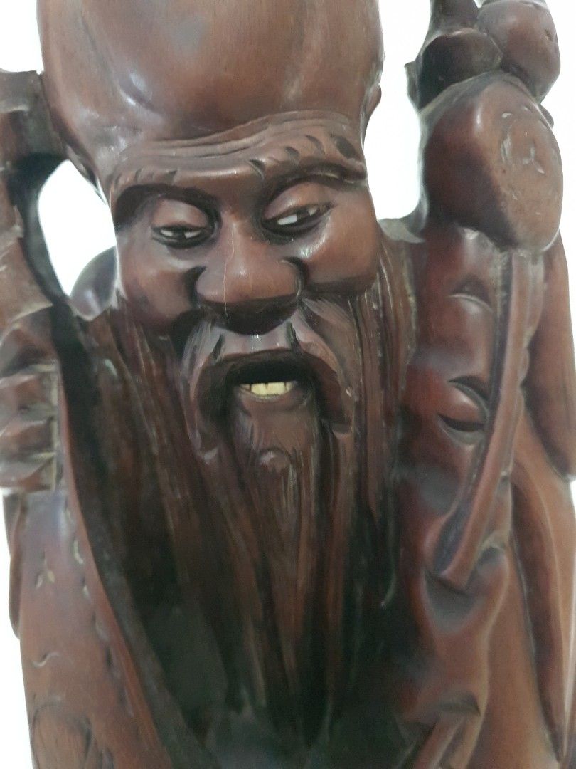 God of Longevity Xiu Hon Kong Rosewood Statue, Furniture & Home Living ...