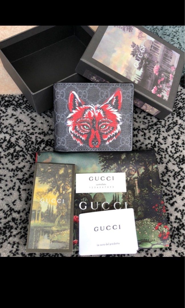 Gucci wolf wallet, Luxury, Bags & Wallets on Carousell