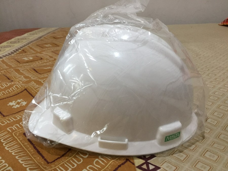 Helm Safety MSA V-Gard Original + Fastrack, Olah Raga, Perlengkapan ...