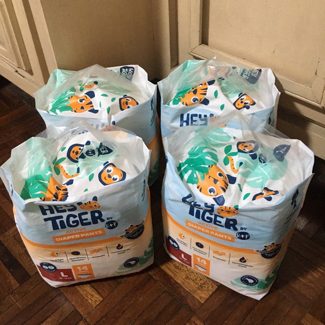 Hey Tiger Diaper Pants Large 56pcs (by Rascal + Friends) 10-15kg on Carousell
