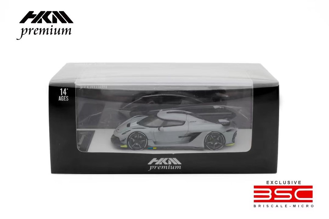 HKM 1/64 Koenigsegg Jesko Attack Light Grey / Mini GT Inno64 Tarmac ...