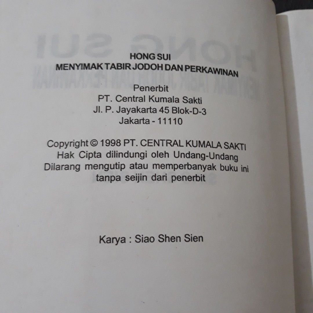 Hong Sui Jodoh & Perkawinan - Siao Shen Sien, Buku & Alat Tulis, Buku ...