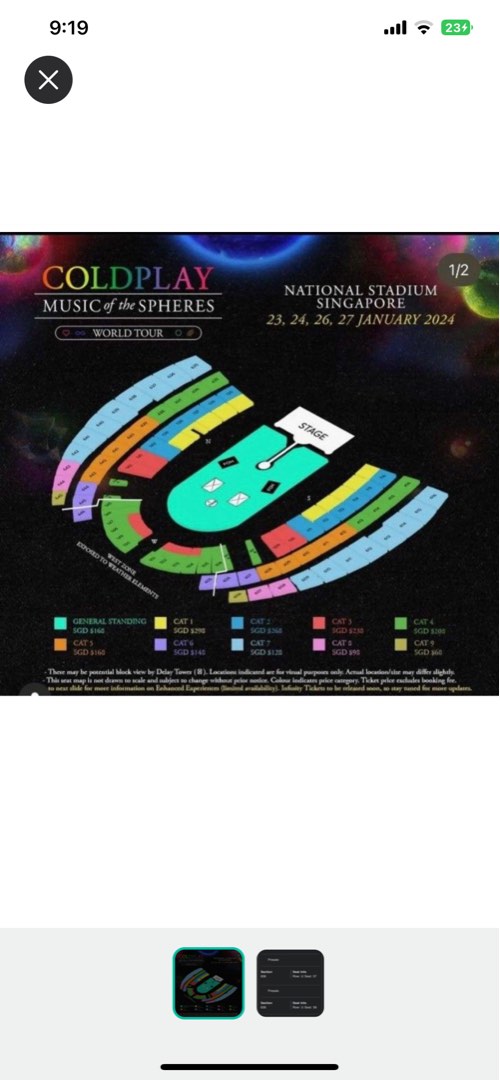 (HTB) Coldplay MOTS tickets, Tickets & Vouchers, Event Tickets on Carousell