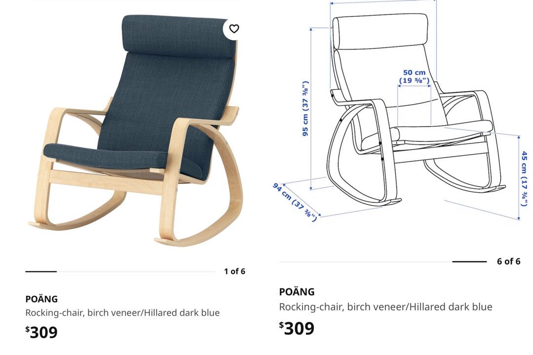 IKEA POANG ROCKING CHAIR, Furniture & Home Living, Furniture, Chairs on ...