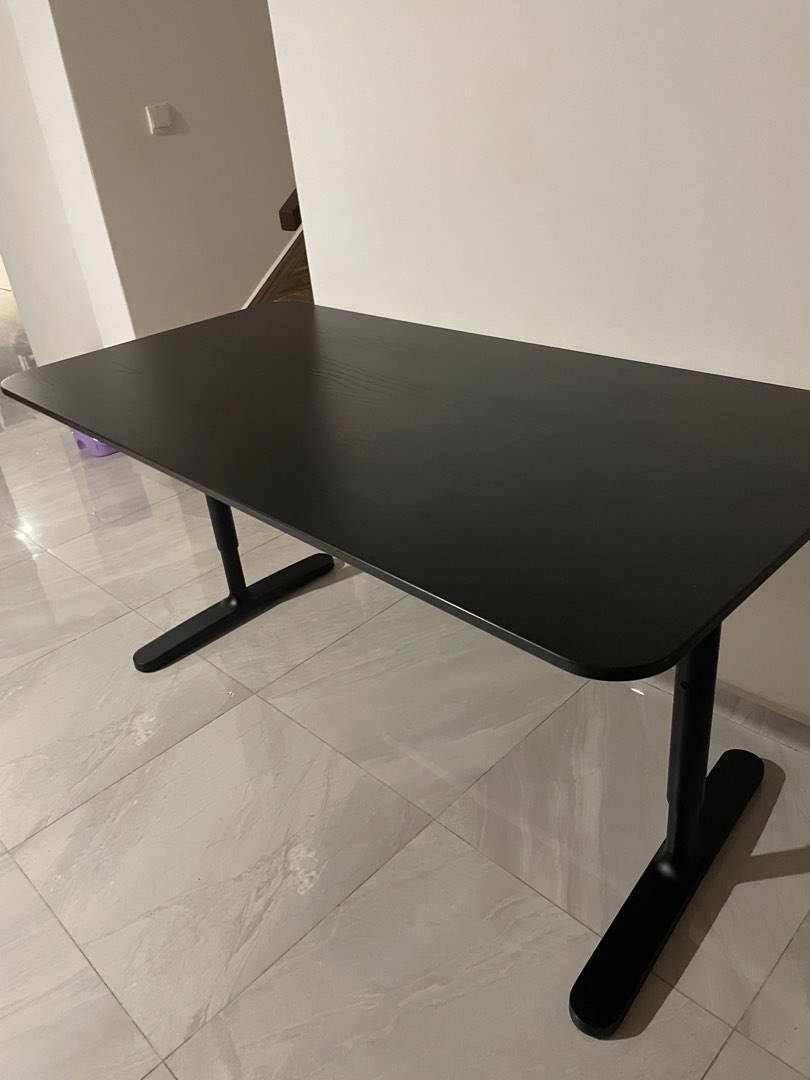IKEA study table black, Furniture & Home Living, Furniture, Tables ...