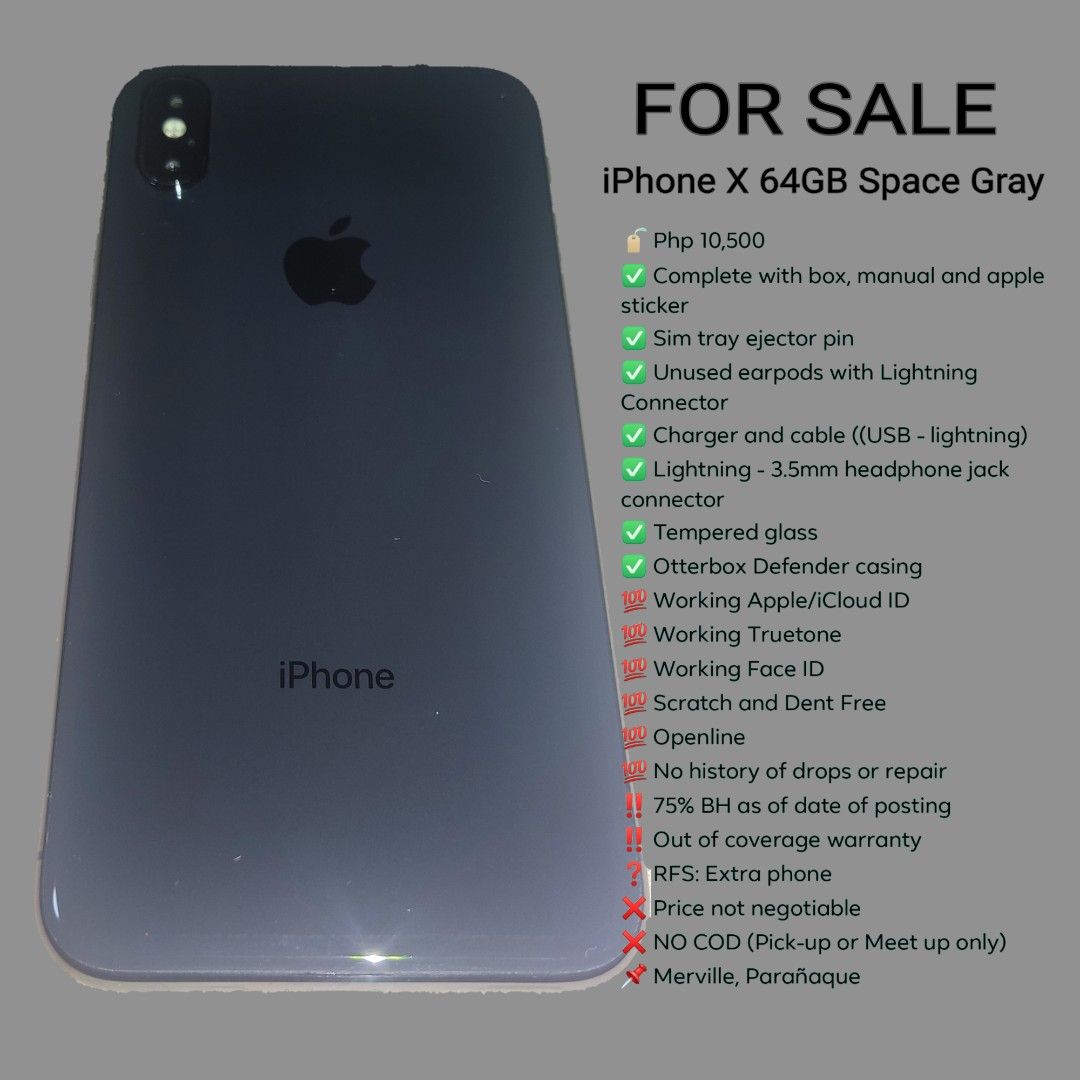 iPhone X 64GB Space Grey on Carousell