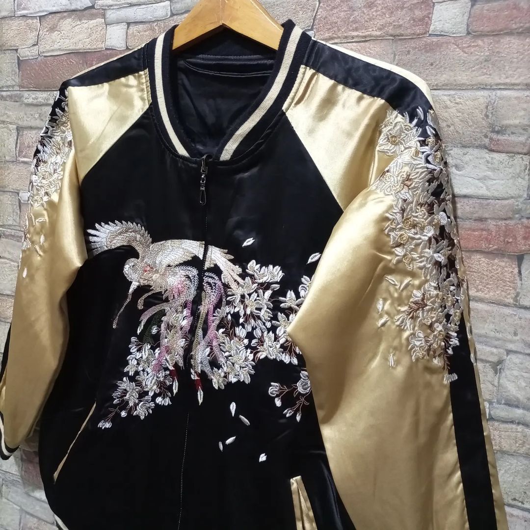 Jaket sukajan * PHOENIX GOLD BLACK DOUBLE SIDE YOKO SUKA JAPAN YAKUZA ...