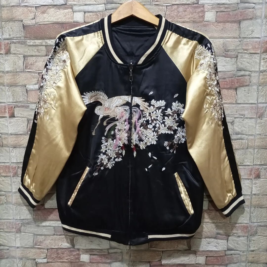 Jaket sukajan * PHOENIX GOLD BLACK DOUBLE SIDE YOKO SUKA JAPAN YAKUZA ...