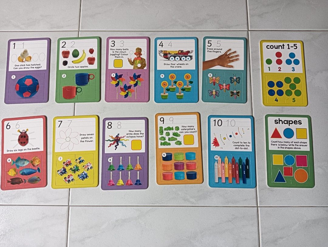 Jigsaw flash cards numbers, Babies & Kids, Infant Playtime on Carousell
