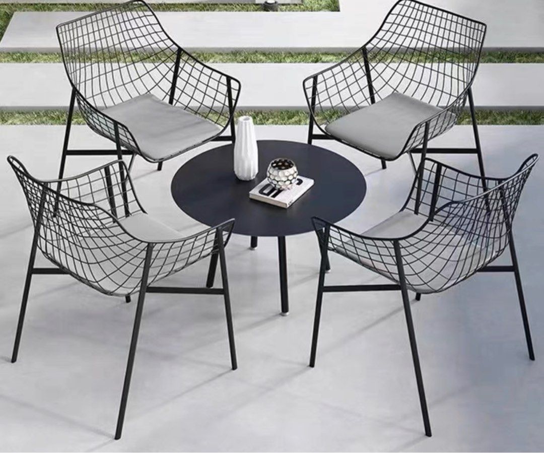 KEO Modern Outdoor Steel Mesh Chair, Furniture & Home Living, Outdoor ...