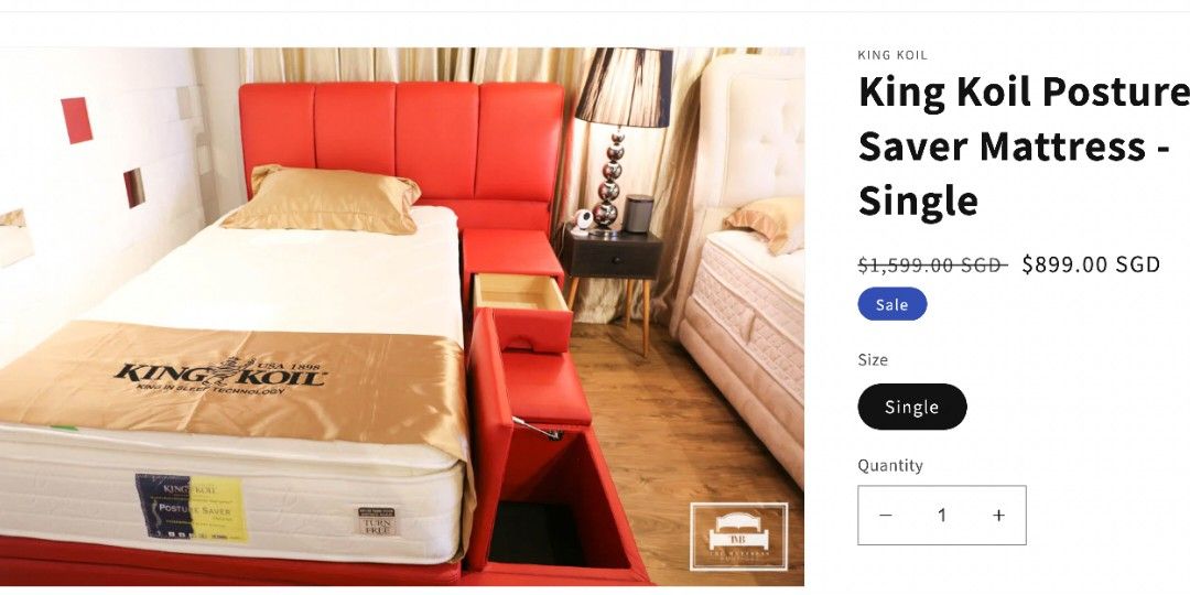 King Koil Posture Saver Mattress Single, Furniture & Home Living ...